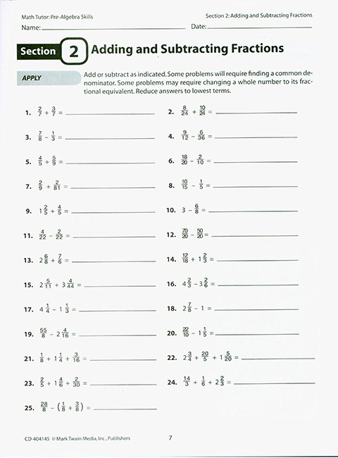 Pre Algebra Math Worksheets With Answers Pre Algebra And Algebra