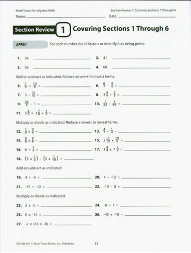 Prealgebra Practice Worksheet Worksheets Worksheets
