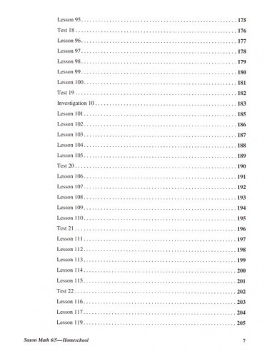 Saxon 65 (Homeschool, 3rd edition) Tests/Worksheets