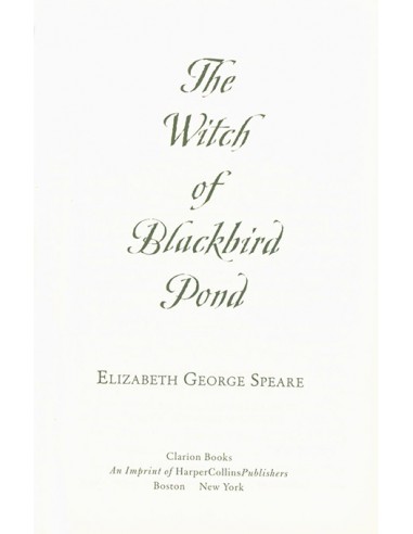 The Witch of Blackbird Pond