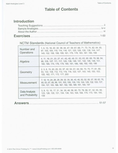 Math Analogies: Level 3 (Grades 6-7)