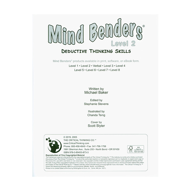 Mind Benders Level 2 (Grades 1-2)