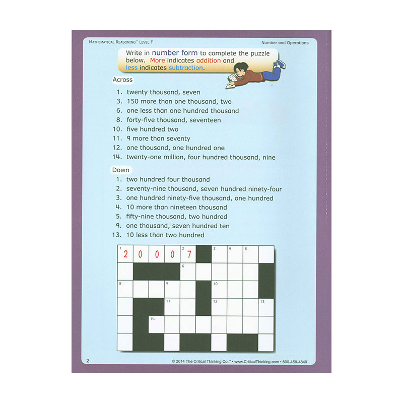 Mathematical Reasoning Level F - Grade 5