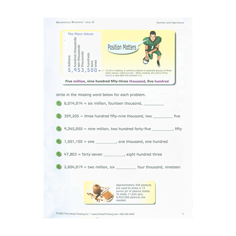 Mathematical Reasoning Level G - Grade 6