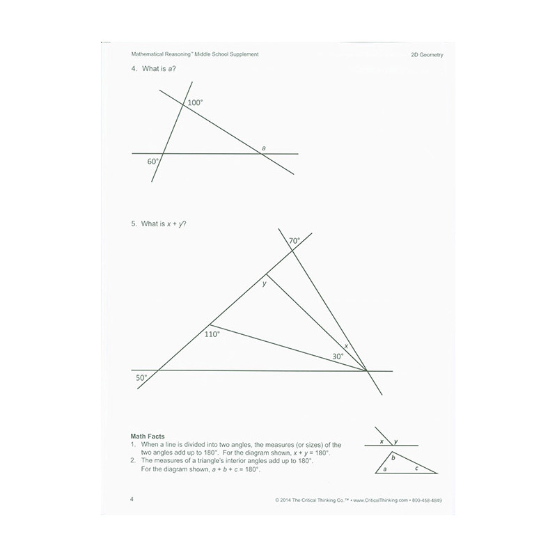 Mathematical Reasoning Middle School Supplement 7-9