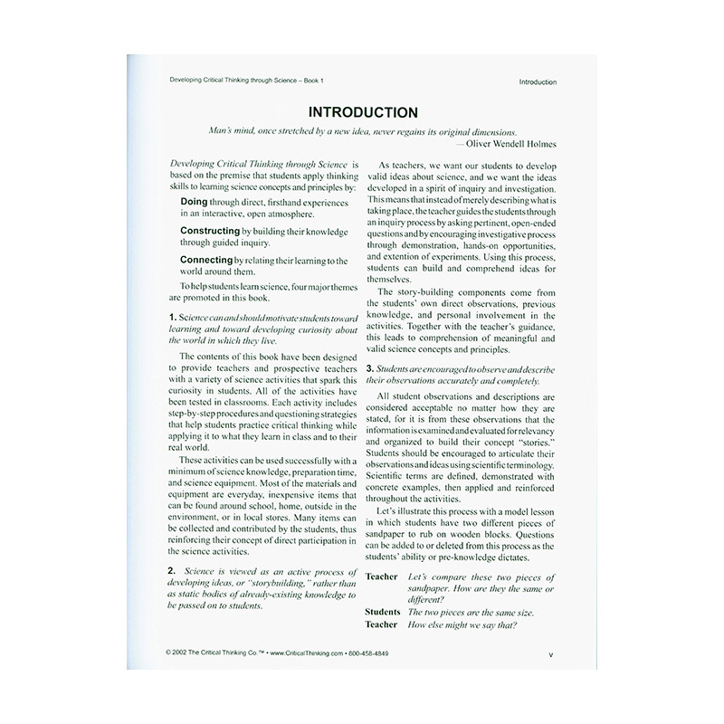Developing Critical Thinking Through Science Book 1 (Grades 1-3)