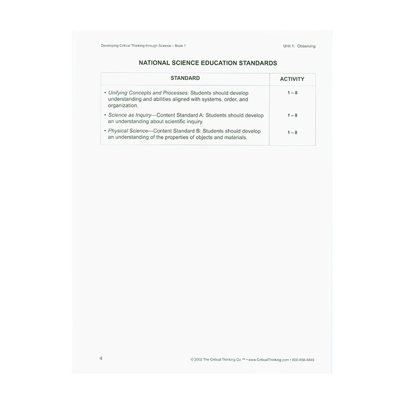 Developing Critical Thinking Through Science Book 1 (Grades 1-3)