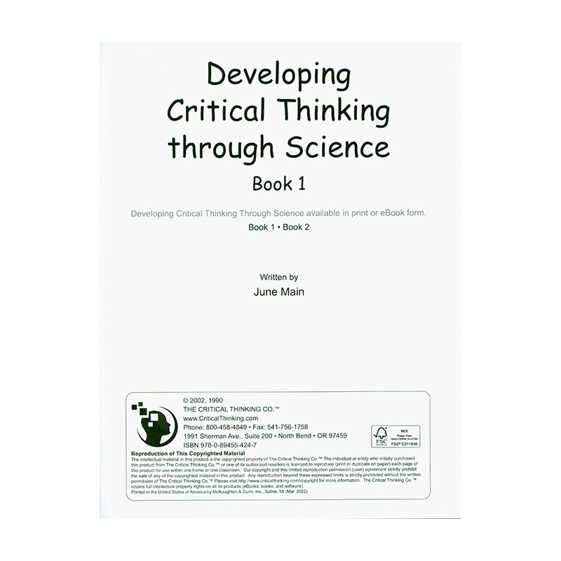 Developing Critical Thinking Through Science Book 1 (Grades 1-3)