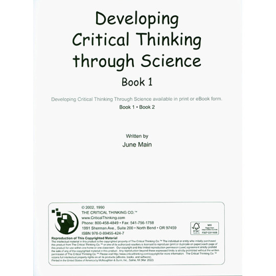 Developing Critical Thinking Through Science Book 1 (Grades 1-3)