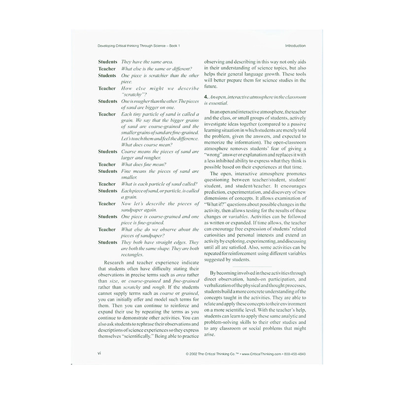 Developing Critical Thinking Through Science Book 1 (Grades 1-3)
