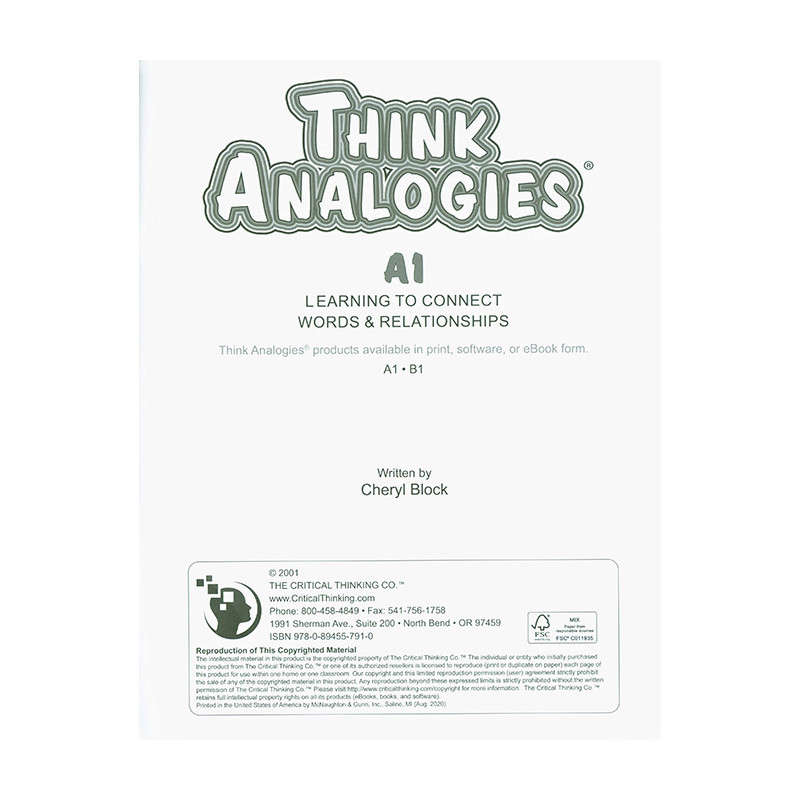 Think Analogies - Level A-1 (Grades 3-5)
