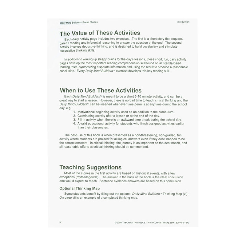 Daily Mind Builders: Social Studies (Grades 5-12)