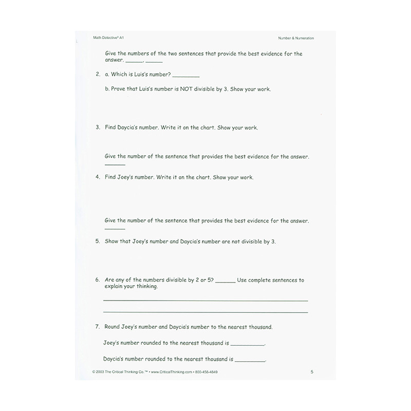 Math Detective A-1 Grades 5-6