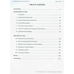 Thinking Skills for Tests: Upper Elementary Grades 3-5