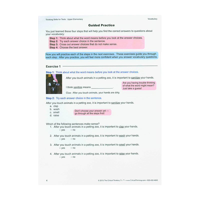 Thinking Skills for Tests: Upper Elementary Grades 3-5