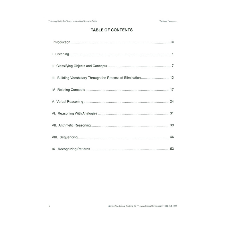 Thinking Skills for Tests Early Learning Teacher Guide (PreK-2)