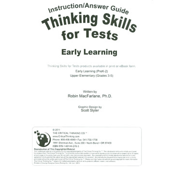 Thinking Skills for Tests Early Learning Teacher Guide (PreK-2)