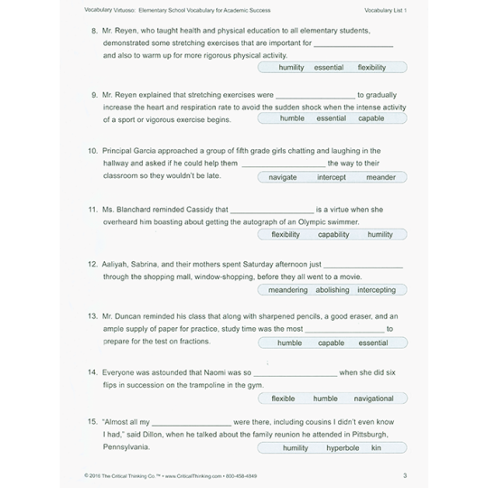 Vocabulary Virtuoso: Elementary School Vocabulary Grades: 4-5