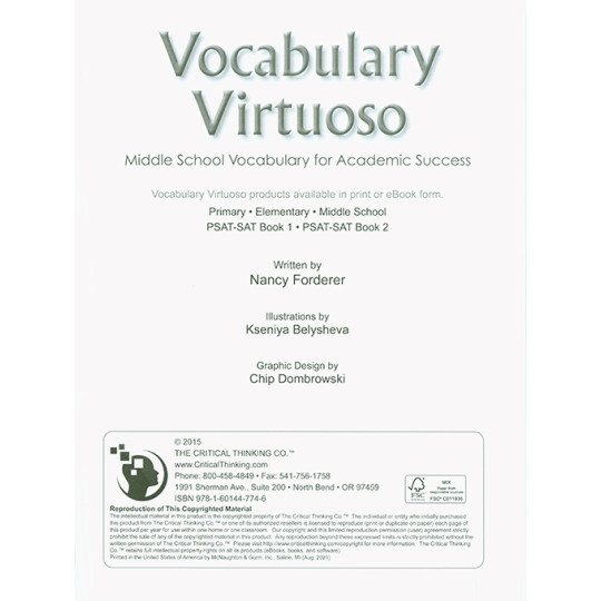Vocabulary Virtuoso: Mastering Middle School Vocabulary : Grades 6-8