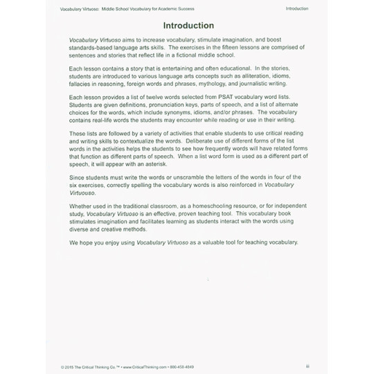 Vocabulary Virtuoso: Mastering Middle School Vocabulary : Grades 6-8