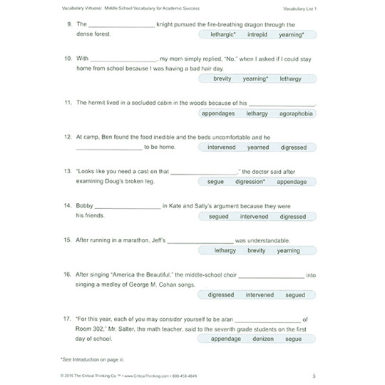 Vocabulary Virtuoso: Mastering Middle School Vocabulary : Grades 6-8