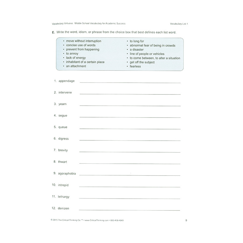 Vocabulary Virtuoso: Mastering Middle School Vocabulary : Grades 6-8