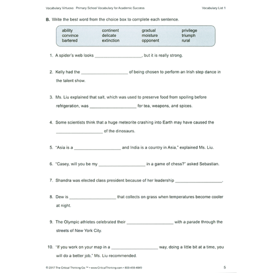 Vocabulary Virtuoso: Primary Vocabulary for Academic Success Grades: 2-3