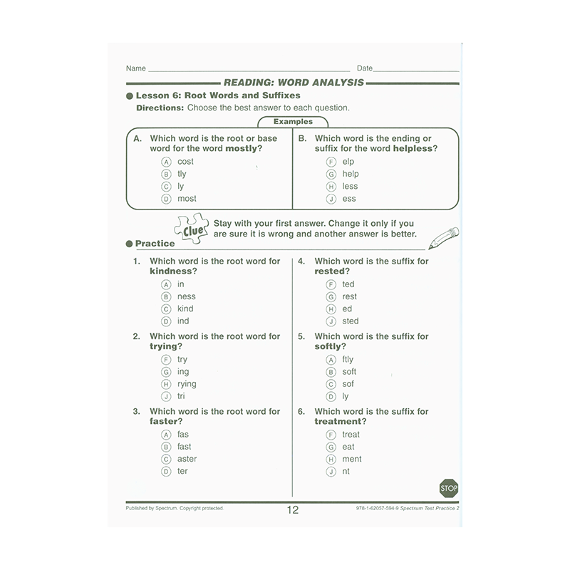 Spectrum Test Practice Workbook Grade 2