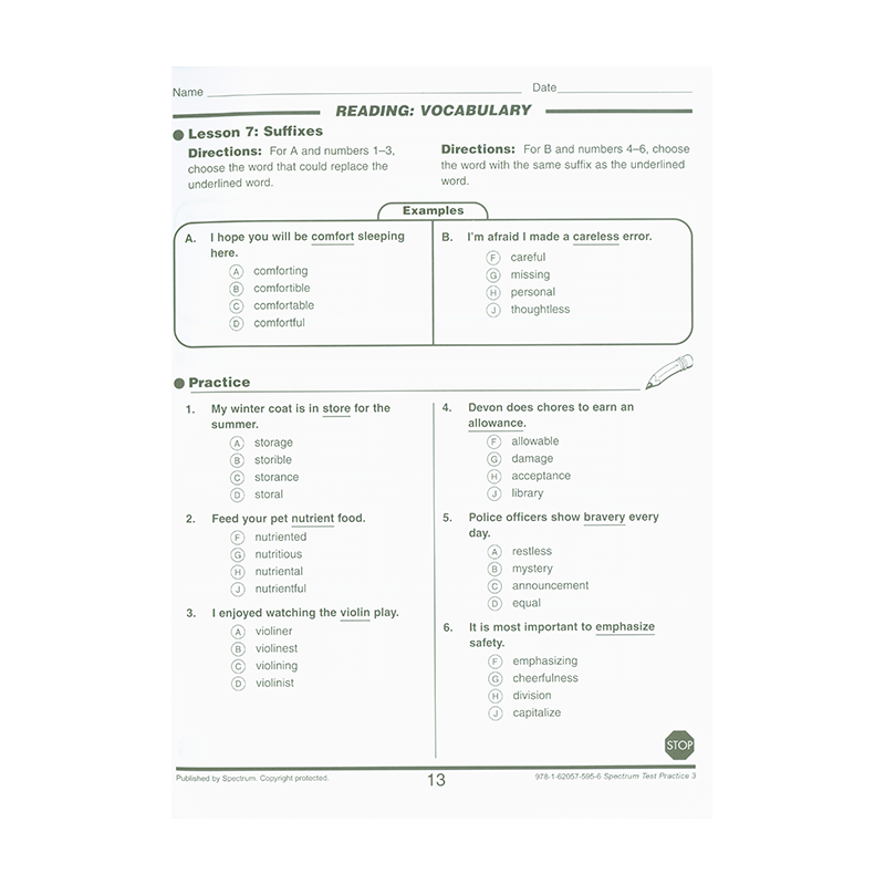 Spectrum Test Practice Workbook Grade 3