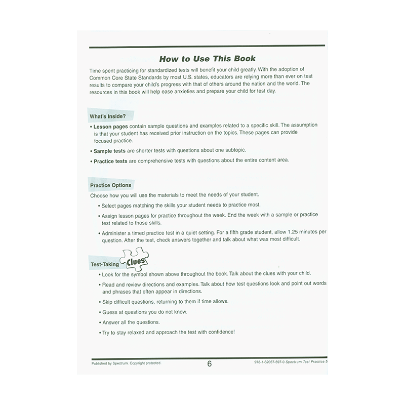 Spectrum Test Practice Workbook Grade 5