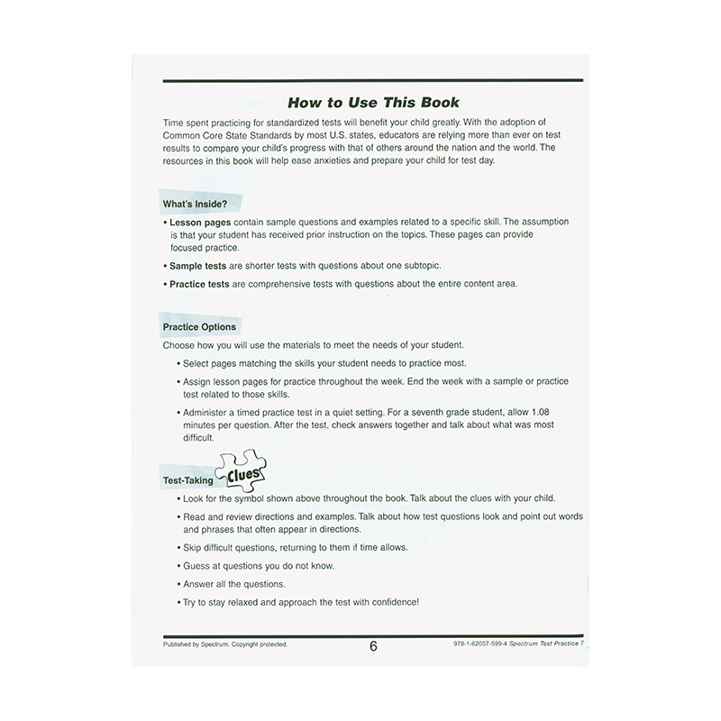 Spectrum Test Practice Workbook Grade 7