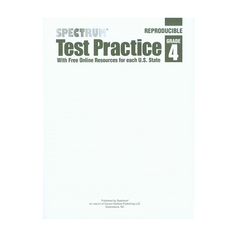 Spectrum Test Practice Workbook Grade 4