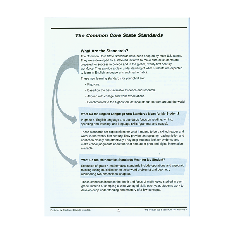 Spectrum Test Practice Workbook Grade 4