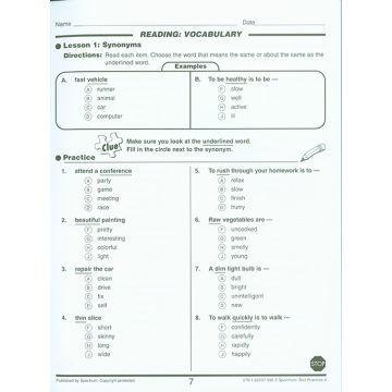Spectrum Test Practice Workbook Grade 4