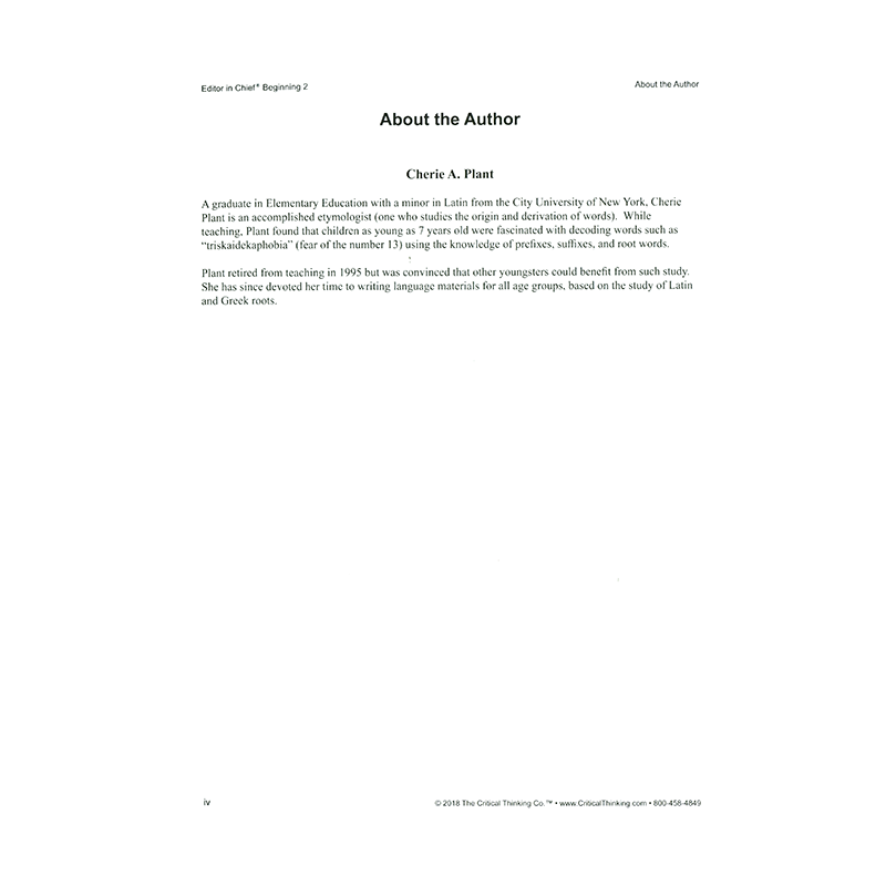 Editor in Chief Beginning 2 - Grades 3-4