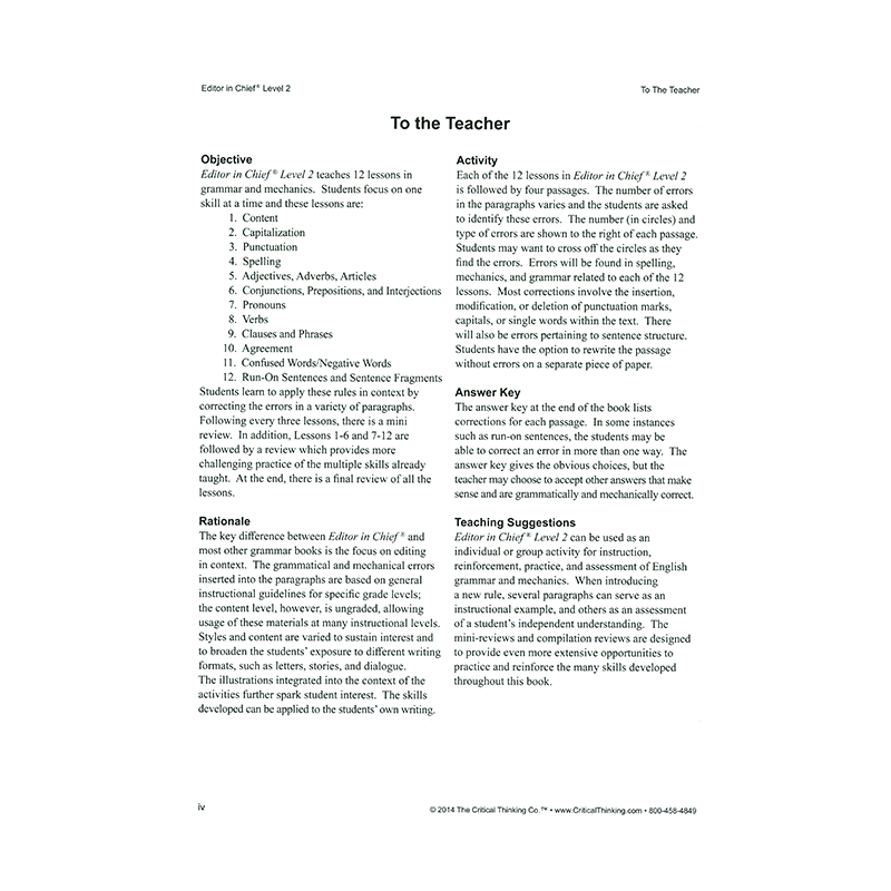 Editor in Chief Level 2 - Grades 6-8