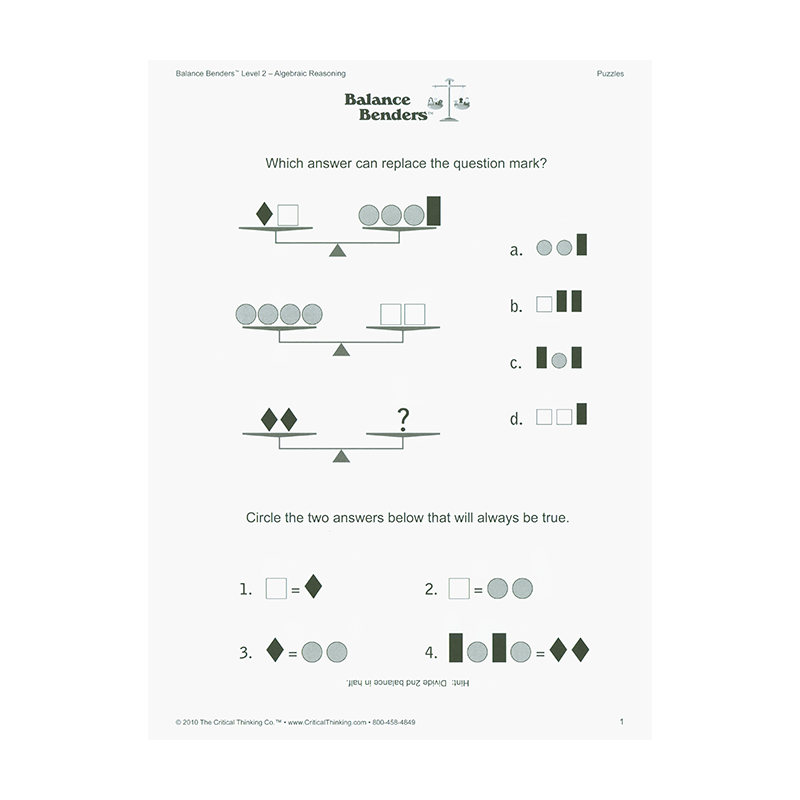 Balance Benders - Level 2 (Grades 6-12)