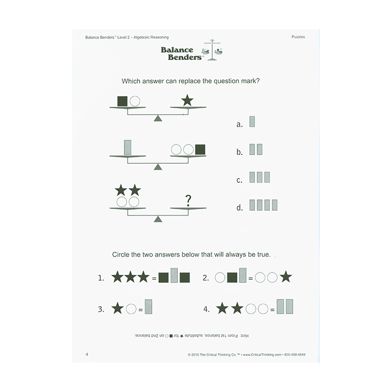 Balance Benders - Level 2 (Grades 6-12)