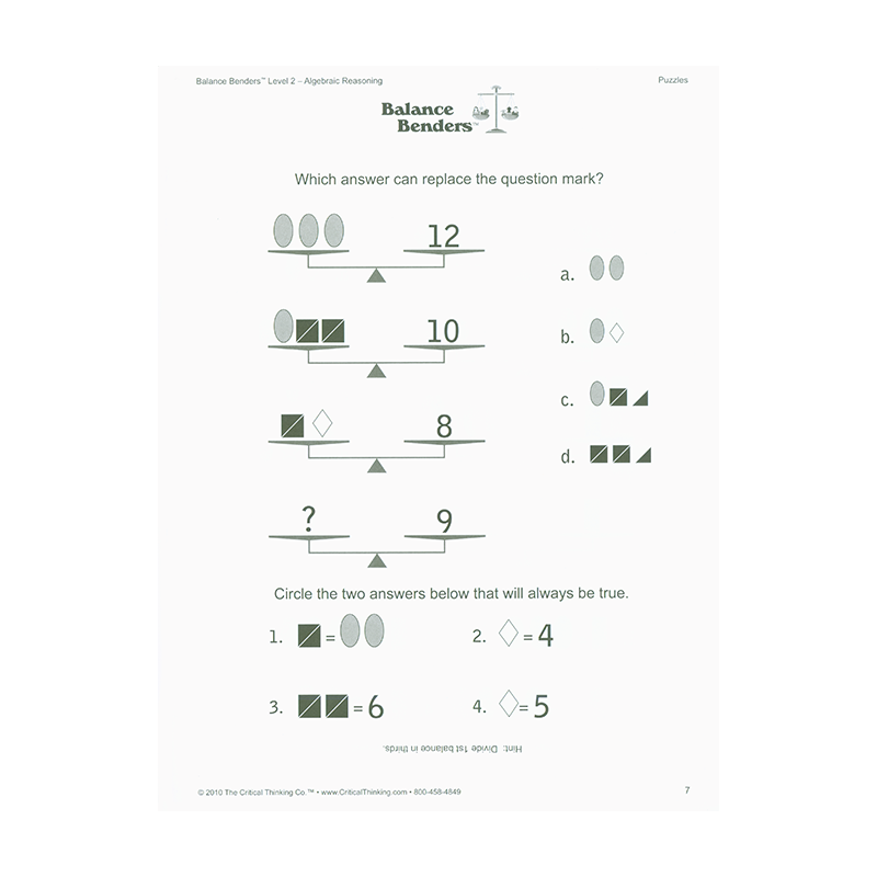 Balance Benders - Level 2 (Grades 6-12)