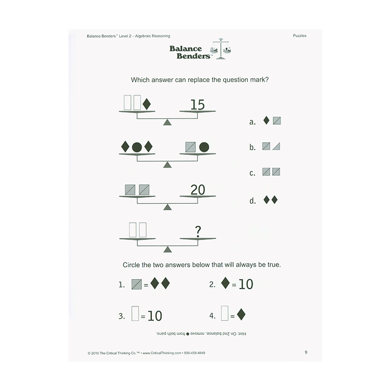 Balance Benders - Level 2 (Grades 6-12)
