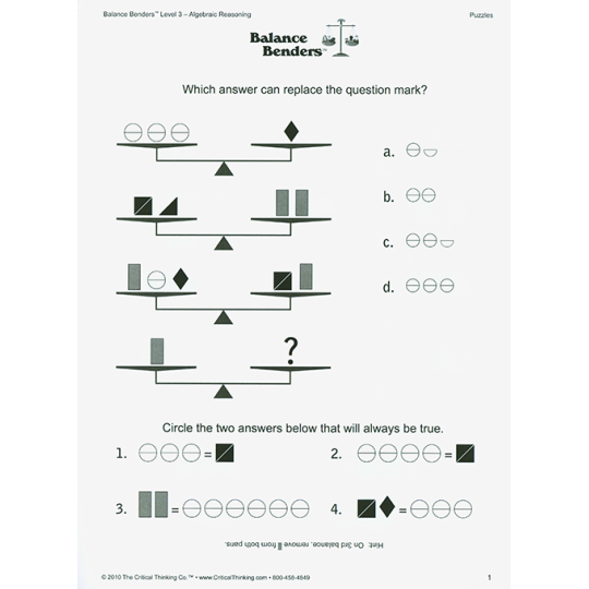 Balance Benders - Level 3 (Grades 8-12)