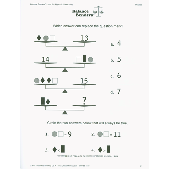 Balance Benders - Level 3 (Grades 8-12)
