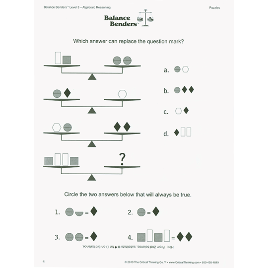 Balance Benders - Level 3 (Grades 8-12)