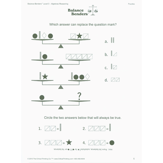 Balance Benders - Level 3 (Grades 8-12)