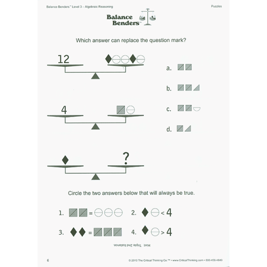 Balance Benders - Level 3 (Grades 8-12)