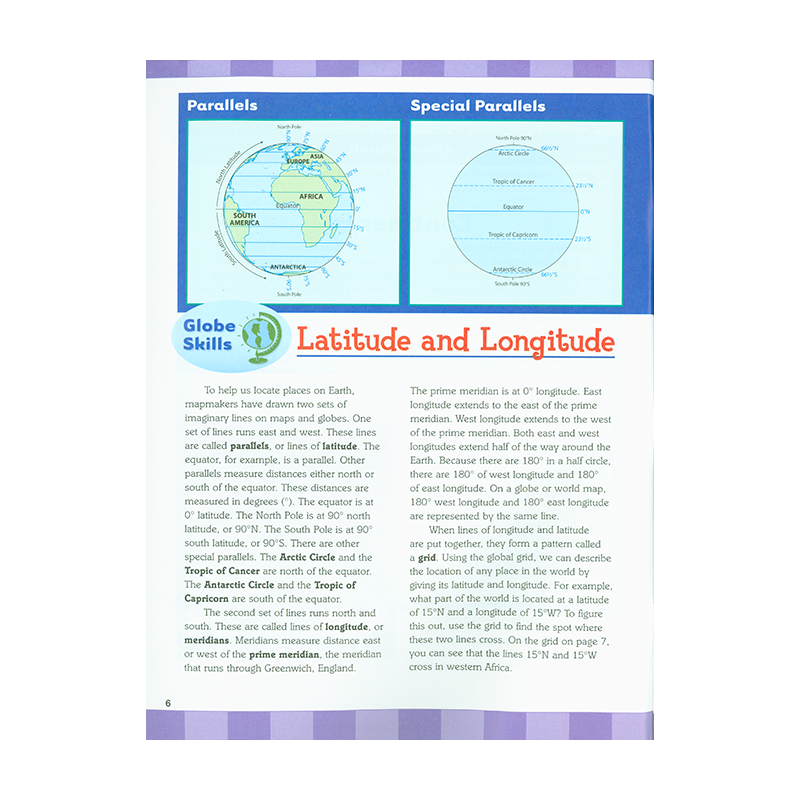 Map Skills for Today: Grade 6 All Around the World