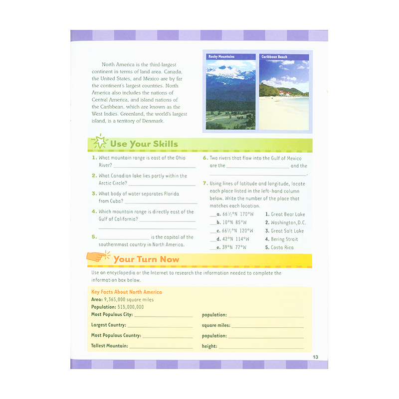 Map Skills for Today: Grade 6 All Around the World