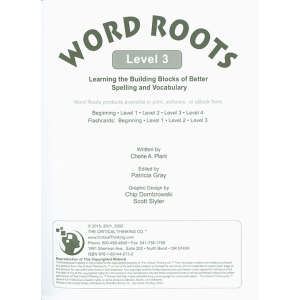 Word Roots Level 3 (Grades 7-12+)
