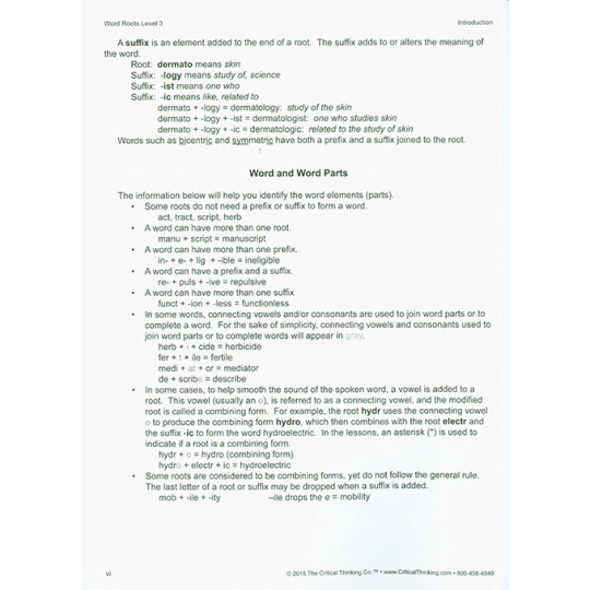 Word Roots Level 3 (Grades 7-12+)