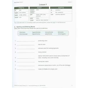 Word Roots Level 3 (Grades 7-12+)